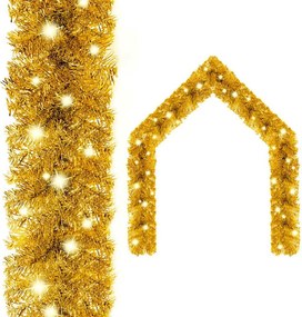Vánoční girlanda s LED světýlky 10 m zlatá 329202