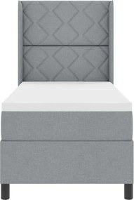 Postel s boxspringem s polštářem Světle šedá 190 x 90 cm textil 3341679