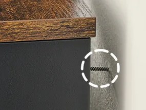 Komoda Vasagle Teduo 141 cm černá/hnědá
