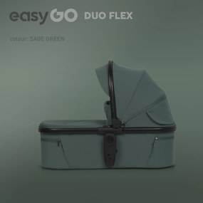 Sourozenecký kočárek EasyGo Duoflex Sage Green, 1 sportovní část, 1 hluboká vanička