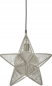Pr Home Závěsná lampa Hvězda stříbrná kovová vánoční 40 cm E27 3714001