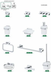BISK Erga Tore, nástěnný WC kartáč, chromový, ERG-07822