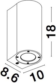 NV 9790521 Venkovní nástěnné svítidlo LIDO bílý pískovec skleněný difuzor GU10 2x7W IP65 100-240V bez žárovky světlo nahoru a dolů - NOVA LUCE