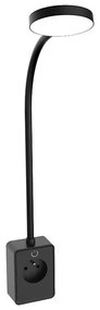Rabalux 71283 - LED Stmív. nástěnná lampa TIVRO E 4W/230V s USB do zásuvky černá 71283