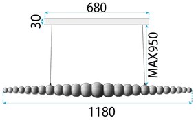 Toolight Závěsné svítidlo Wood APP1501-CP