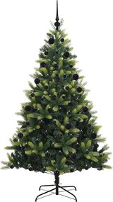 Umělý skládací vánoční stromeček 300 LED Zelená 210 cm PVC a PE 3396001