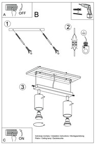 Sollux SL.1507 - Bodové svítidlo RING 2xGU10/10W/230V červená