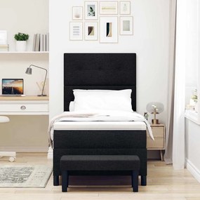 Postel s boxspringem s čelo Černá 90 x 190 cm textil 3344032