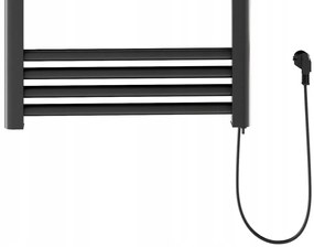 Gamma Erga Pago, elektrické topné těleso 540x960 mm s digitálním termostatem, 500W, černá matná, ERG-PAGO/960/540/BLACK/EL