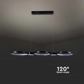 LED Lustr na lanku LED/38W/230V 4000K černá