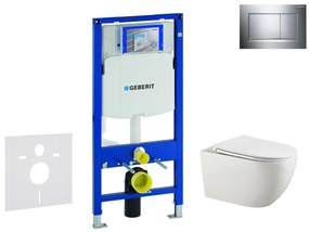 Geberit Duofix - Set předstěnové instalace, klozetu Gaia a sedátka softclose, tlačítko Sigma20, chrom/chrom mat SANI11CA1133