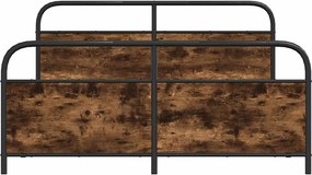 Kovový rám postele bez matrace kouřový dub 160 x 200 cm 3318638