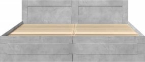 Rám postele s čelem betonově šedý 180 x 200 cm kompozitní dřevo 3295544