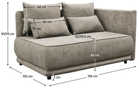 Kondela Rozkládací pohovka, béžovošedá Taupe, pravá, LIAMI