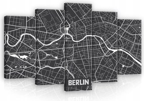 Obraz 100x60 Mapa Berlína modulární urbanismus minimalismus městská krajina