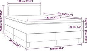 Box spring postel s matrací černá 120x200 cm textil 3139963