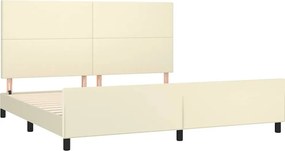 Rám postele s čelem krémový 200x200 cm umělá kůže 3125471