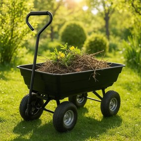 Zahradní vozík se sklopnou korbou 250 kg SPRINGOS GA0083 černý