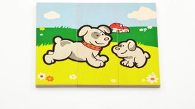 Teddies Puzzle Moje první zvířátka dřevěné 18 dílků pro nejmenší v krabičce 13x11,5x4,5cm 12m+ MPZ