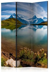 Paraván Lake with mountain reflection Switzerland Dekorhome 135x172 cm (3-dílný)