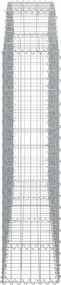 Klenutý gabionový koš 200 x 30 x 120/140 cm pozinkované železo 153466