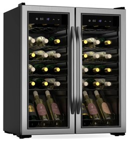 Klarstein Vinamour vinotéka, 2 chladící zóny, 7 polic, dotykové ovládání, UV-ochrana