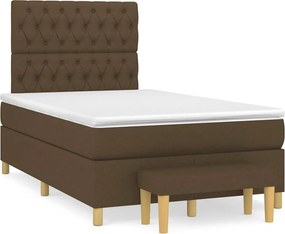 Box spring postel s matrací tmavě hnědá 120x190 cm textil 3270428