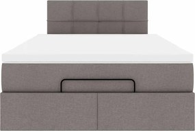 Osmanský rám postele s matrací taupe 120x190cm textil 3311446