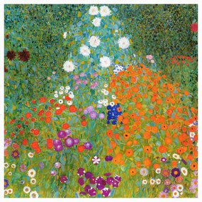 Obrazová reprodukce Cottage Garden (Flowers) - Gustav Klimt, (40 x 40 cm)