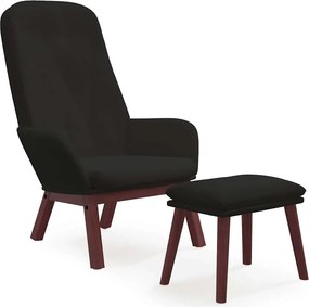 Relaxační křeslo s podnožkou černé samet 3097662