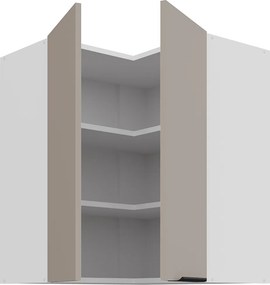 ARIA lb | horní kuchyňská skříňka 60x60 GN-72 2F (90°) rohová s policemi | 60x60 cm | bílá/béžová