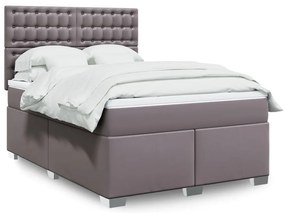 Box spring postel s matrací šedá 140x200 cm umělá kůže 3290726