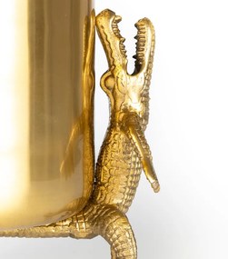 Zlatá kovová váza Bold Monkey Surrounded By Crocodiles 31,5 cm