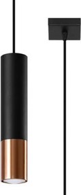 Lustr SOLLUX Loopez 1 GU10 1x40W bez zdroje SL.0946 černá/měď