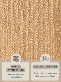Hanse Home, Kusový koberec Jute Braided 106005 Gold ovál, 160x230 ovál, béžová, chodba / předsíň