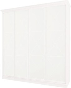 Skříň Rim-Veneziano 4D 2,63 m bílá s římsou, fasádami DTD (s dekorem)