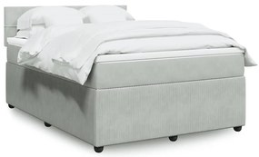 Box spring postel s matrací světle šedá 140x190 cm samet 3290034