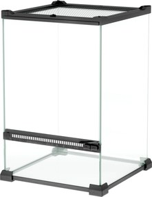 PawHut Skleněný terárium pro plazy Vivarium 12 L Box pro plazy S chladící síťovinou, pro žáby, hady, želvy, 20 x 30 cm, Černé
