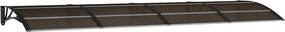 Stříška nad dveře černá 350 x 100 cm polykarbonát 153596