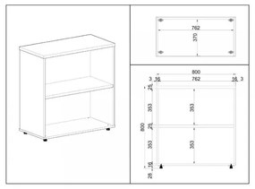 Nízká skříň SimpleOffice 80 x 40 x 80 cm