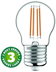 Prémiová retro LED žárovka E27 4,5W 470lm G45 denní, filament, ekv. 40W, 3 roky