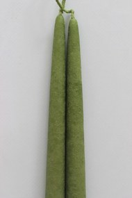 Zelená kónická svíčka OLIVE 2ks 30cm