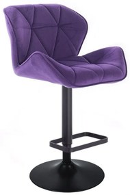LuxuryForm Barová židle MILANO VELUR na černém talíři  - fialová