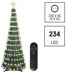 LED vánoční stromek s řetězem a hvězdou 1,5m RGB