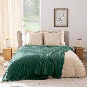 Zelená deka z mikroflanelu 220x240 cm Flanou – douceur d'intérieur