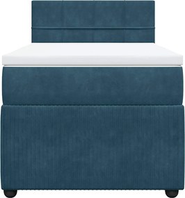 Box spring postel s matrací modrá 90 x 200 cm samet 3287654