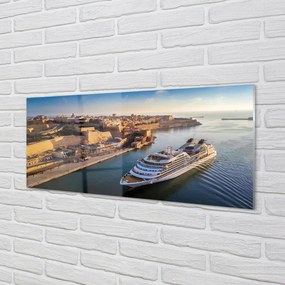 akrylový obraz Loď sea city sky 120x60 cm