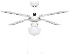 vidaXL Stropní ventilátor se světlem 106 cm bílý