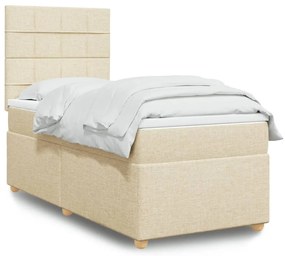 Box spring postel s matrací krémová 90x190 cm textil 3293440