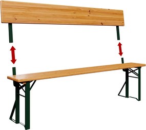 Deuba Pivní set s opěrkou 170 cm - skládací